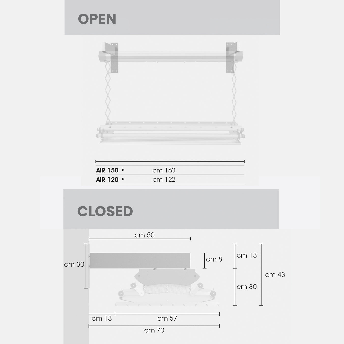 Smart electric drying rack for walls | Foxydry Air for Walls