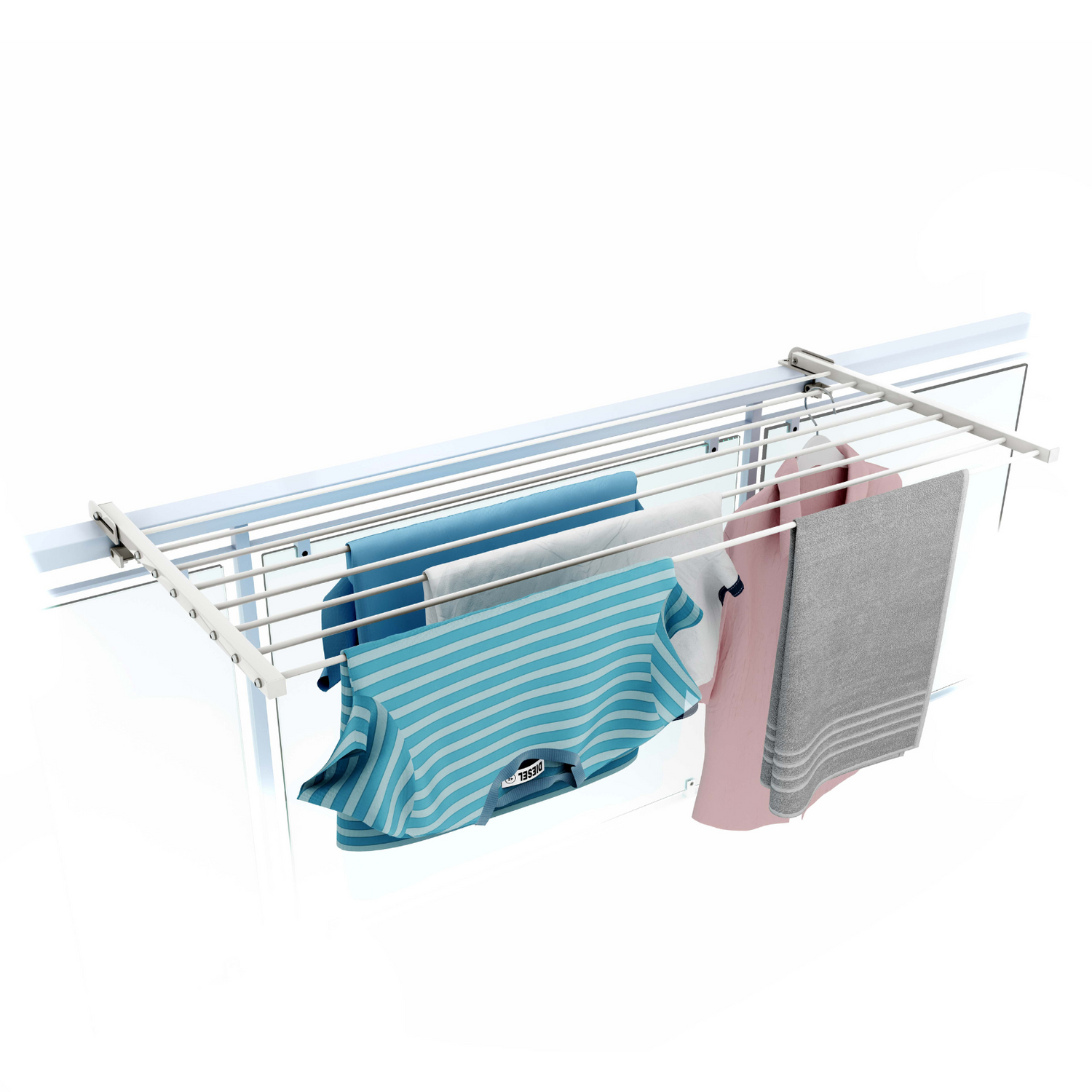 Balcony Clothes Drying Rack, Balcony Clothesline | Foxydry Duo