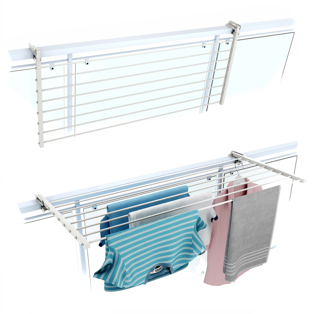 Balcony Clothes Drying Rack, Balcony Clothesline | Foxydry Duo