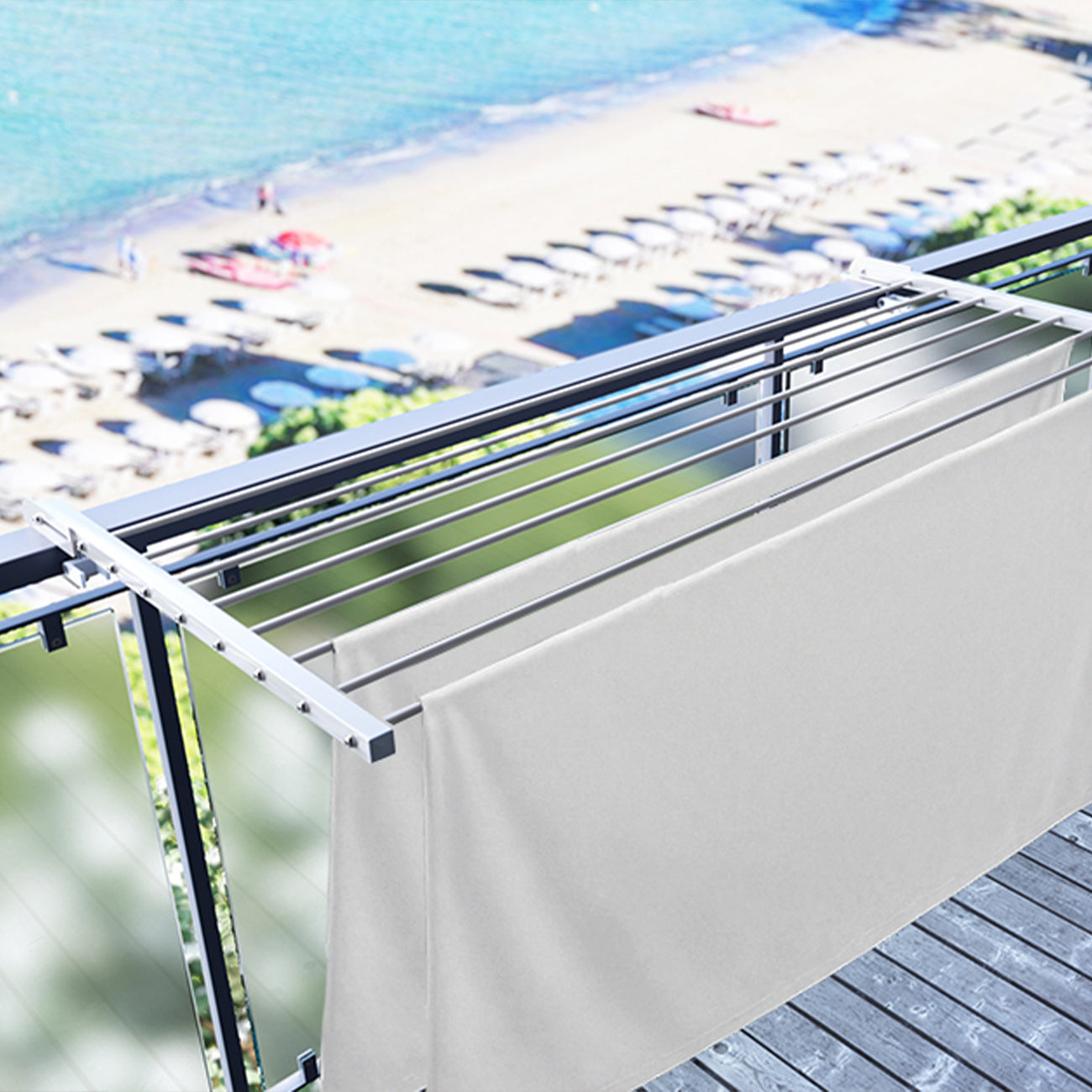 Balcony Clothes Drying Rack, Balcony Clothesline | Foxydry Duo