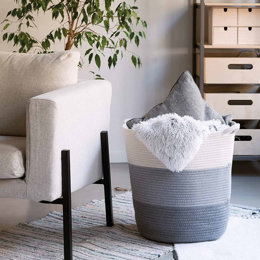 Woven cotton laundry basket | Foxydry Tidy